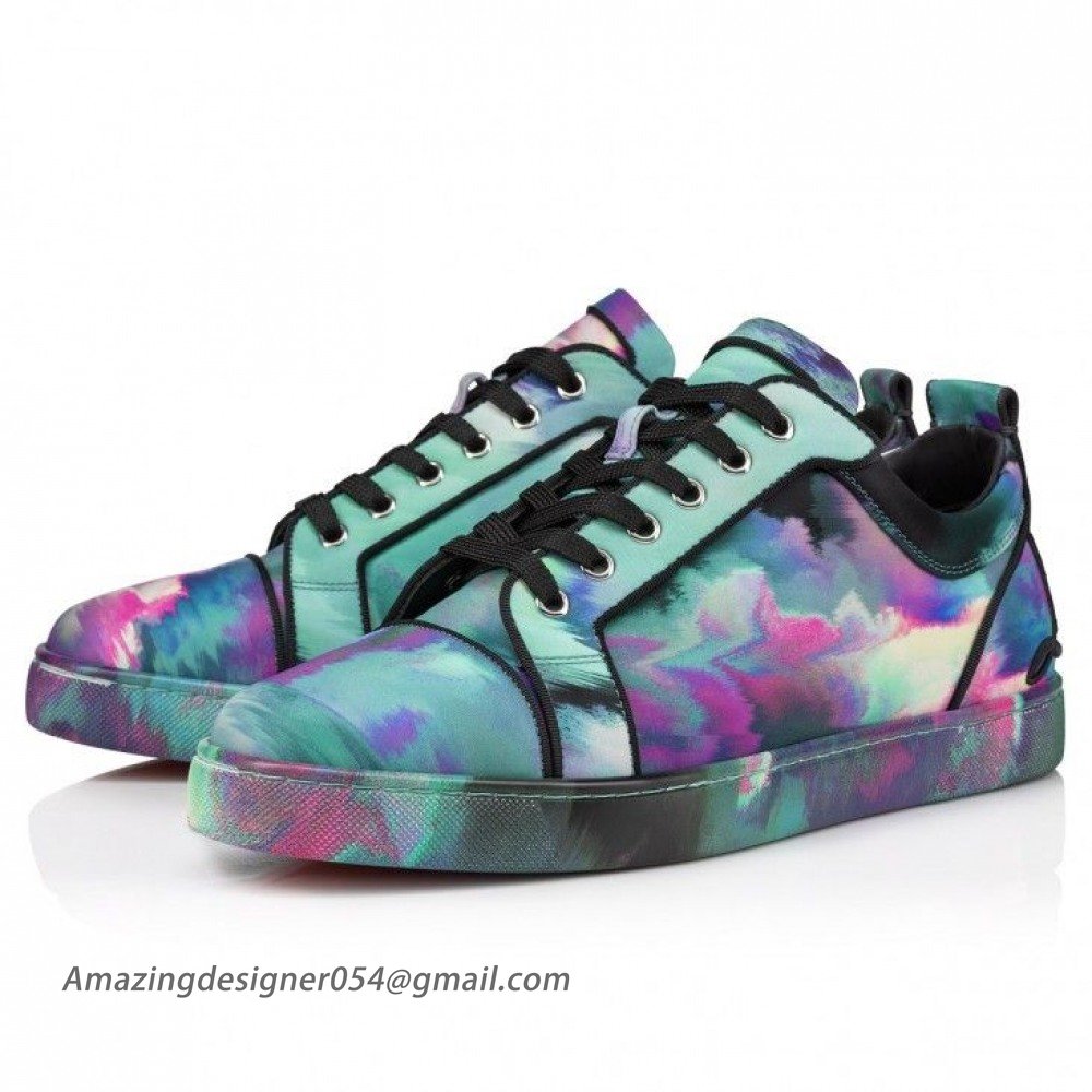 Christian Louboutin Fun Louis Junior Sneakers Fabric Melancholia Print ...