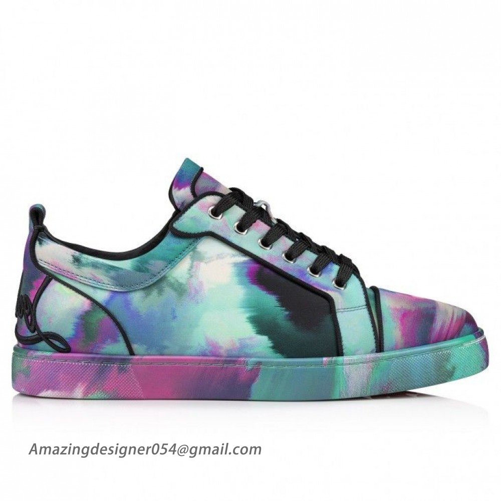 Christian Louboutin Fun Louis Junior Sneakers Fabric Melancholia Print ...